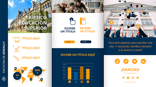 Tríptico educación superior | Plantillas de Genially